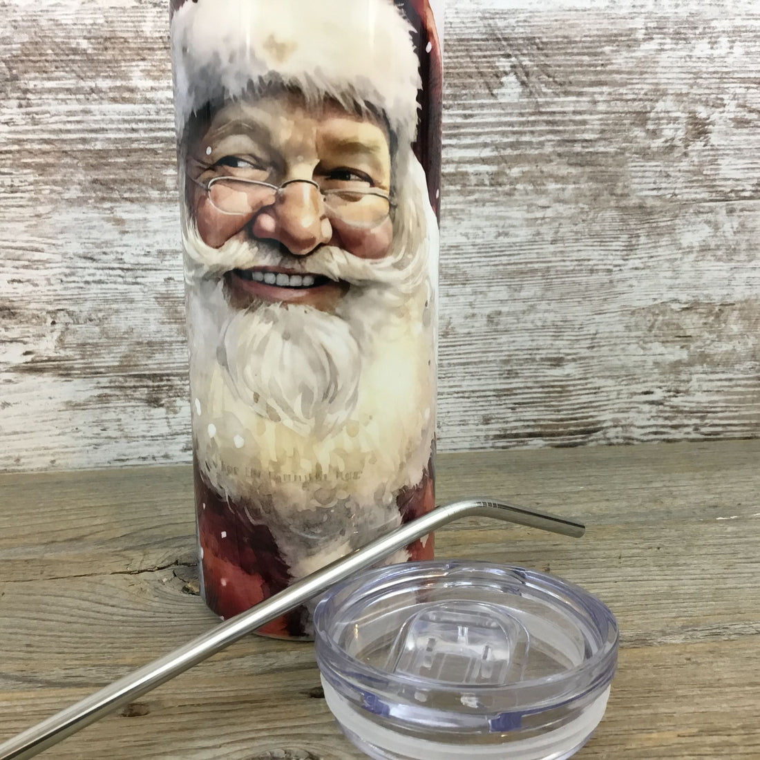 Vintage Inspired Santa Claus Tumbler - Smiling Santa with a Twinkle in ...