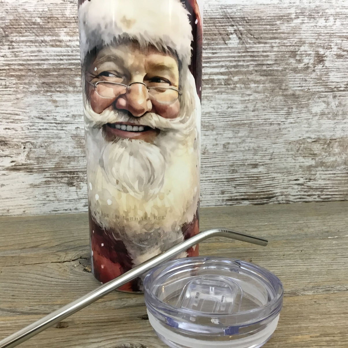 Vintage Inspired Santa Claus Tumbler - Smiling Santa with a Twinkle in ...