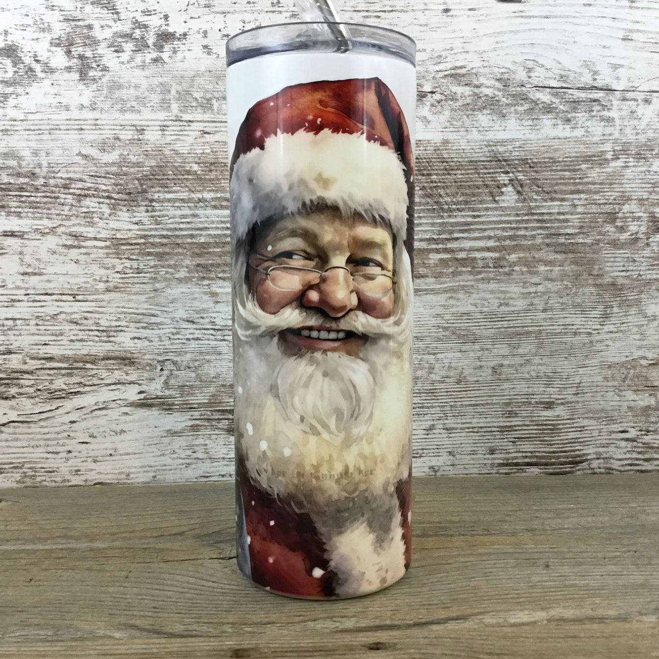 Vintage Inspired Santa Claus Tumbler - Smiling Santa with a Twinkle in ...