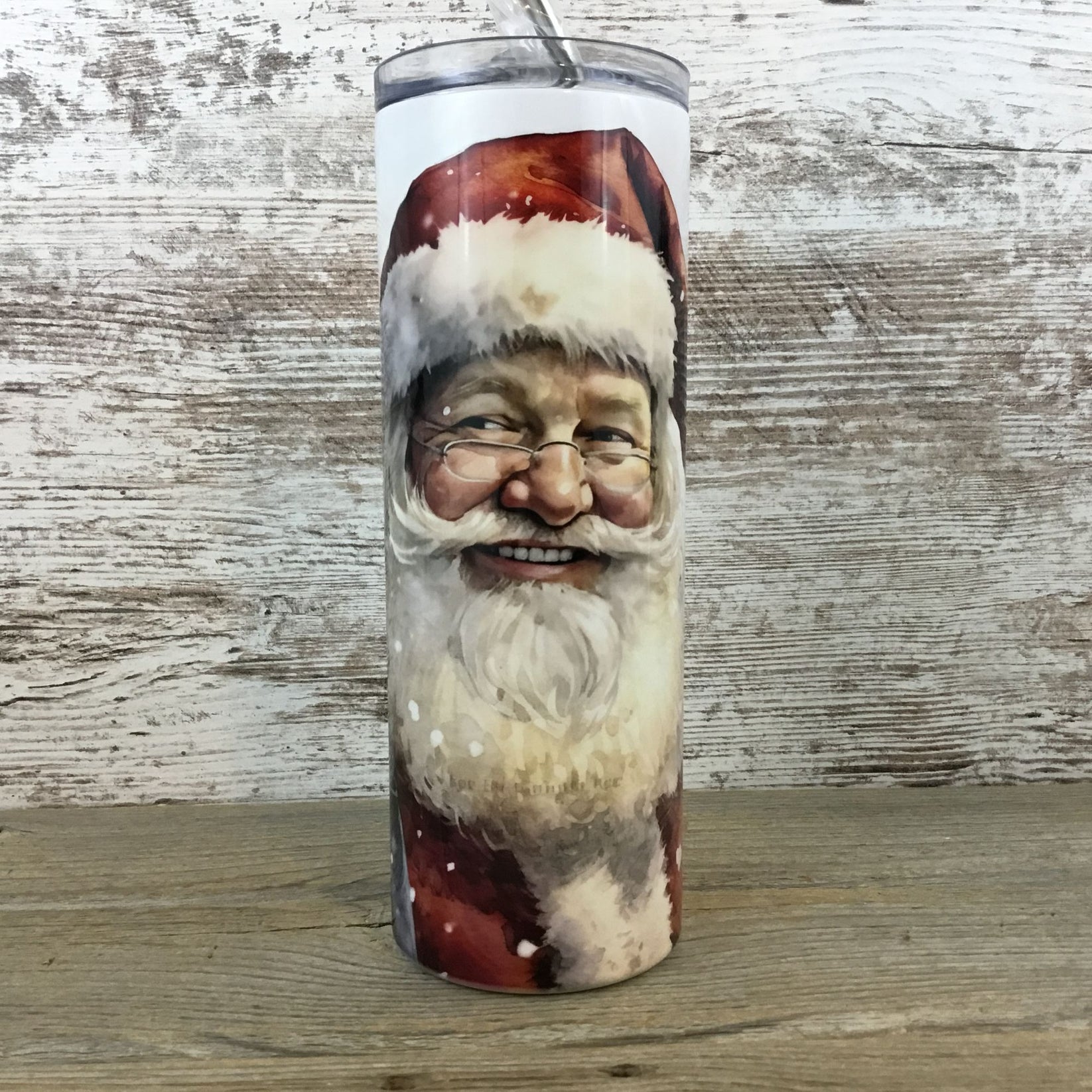 Vintage Inspired Santa Claus Tumbler - Smiling Santa with a Twinkle in ...