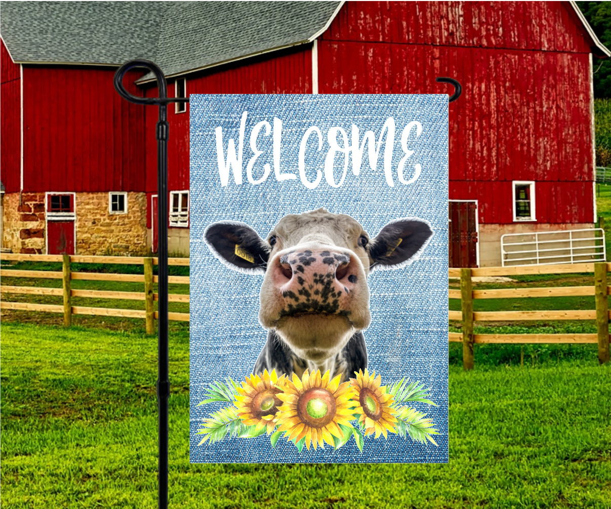 Welcome Holstein Black and White Cow Garden Flag – Michelle's Variety Shop