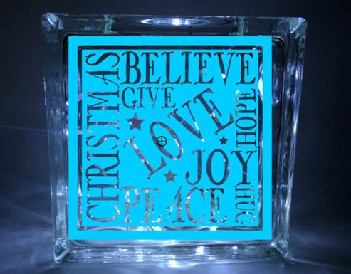 Christmas Words Glass Block Vinyl Decal – Michelle's Variety Shop